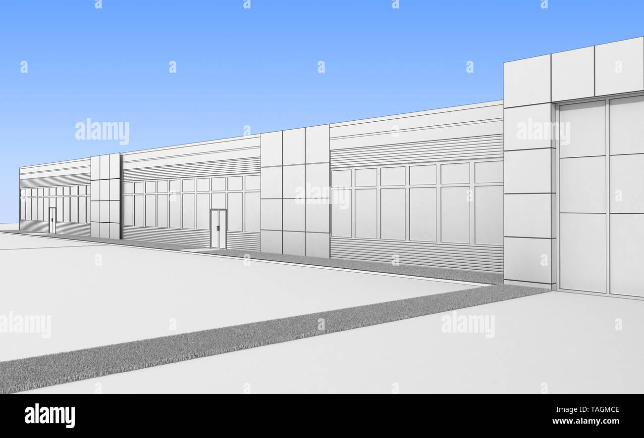 3d render exterior mall, exterior visualization, 3D illustration Stock ...