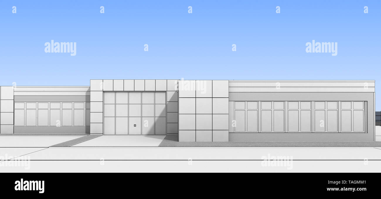 3d render exterior mall, exterior visualization, 3D illustration Stock ...