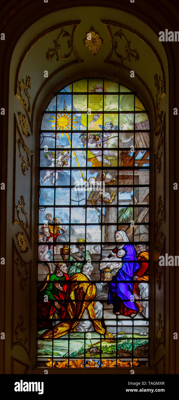 Infant Christ Mary Three Kings Stained Glass Window Witley Church ...