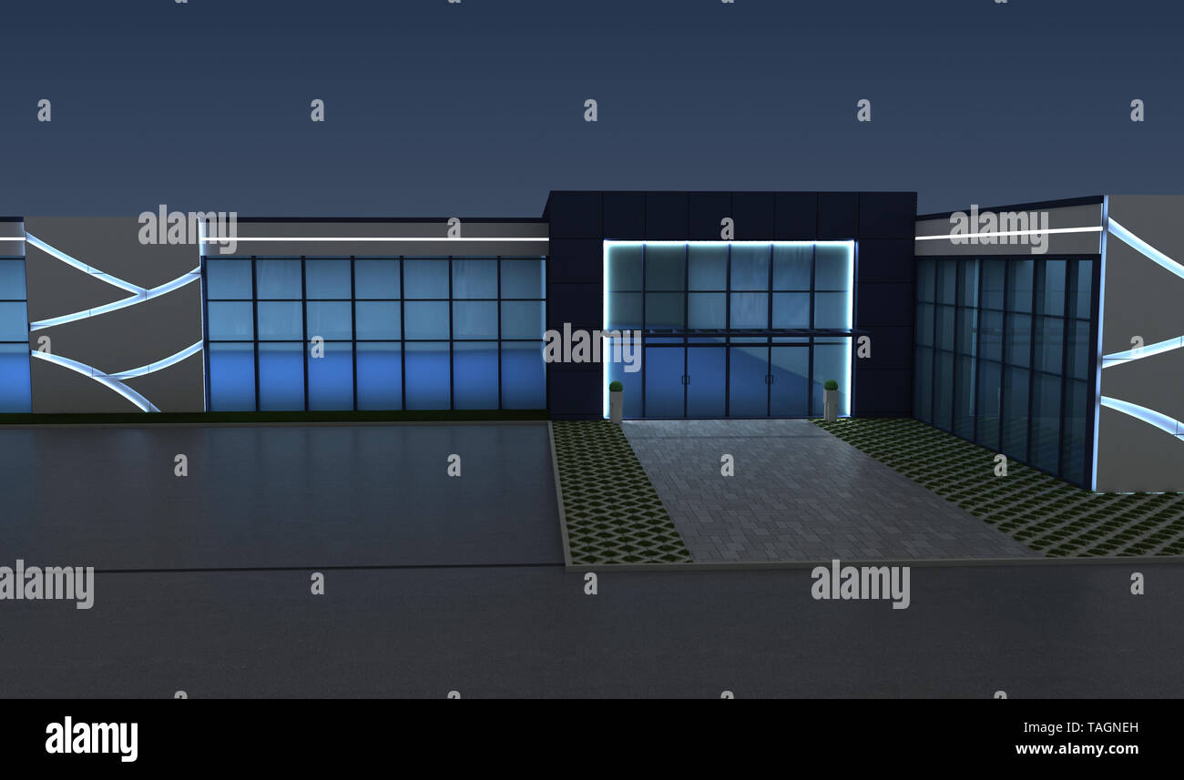 3d render exterior mall, exterior visualization, 3D illustration Stock ...