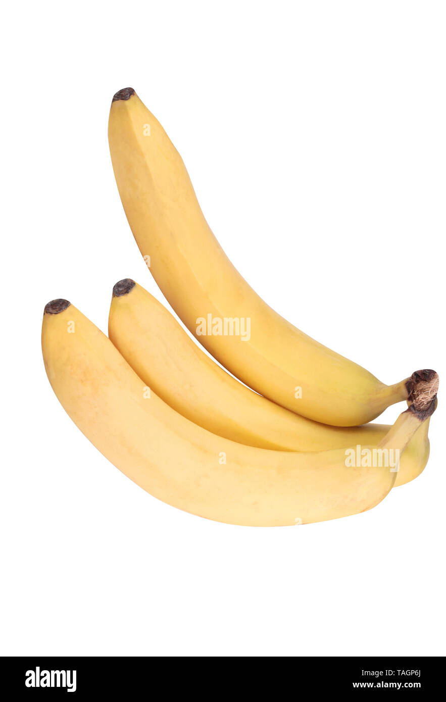 three yellow banana isolated Stock Photo - Alamy