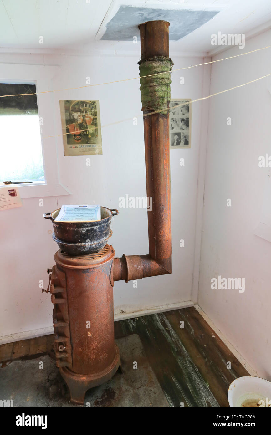 Inside the turf house in the village of Paamiut on the west coast of ...