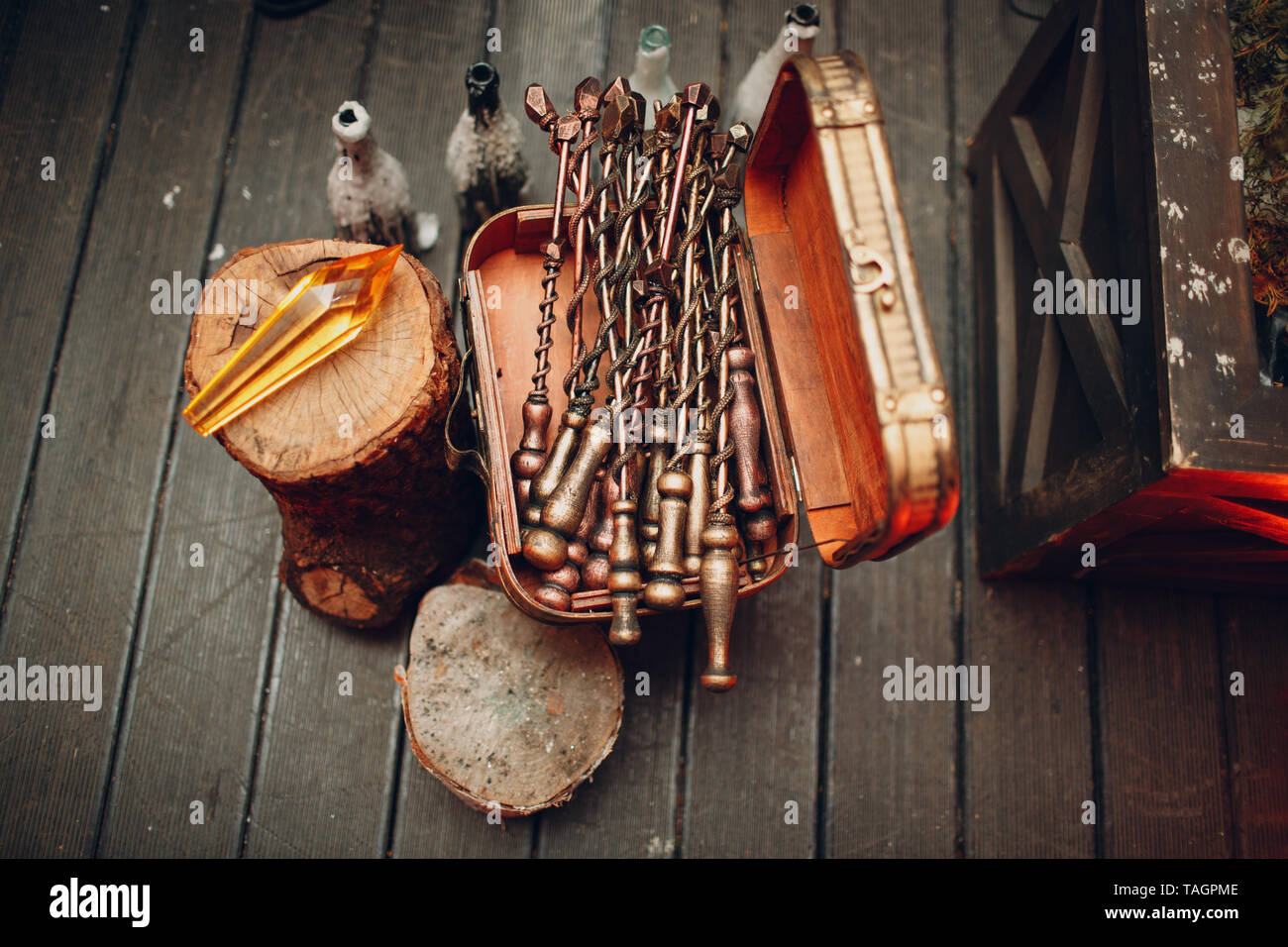 Magic stuff crystal stick wizard Stock Photo - Alamy