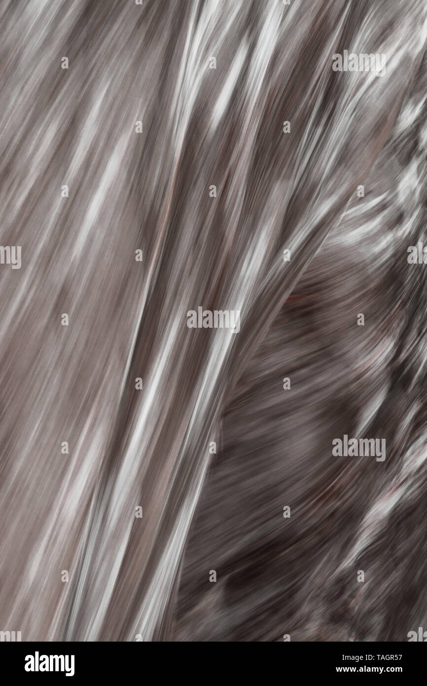 Abstract image showing the power and dynamic energy of rushing water ...