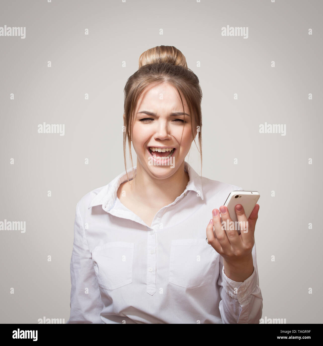 Desperate woman phone hi-res stock photography and images - Alamy