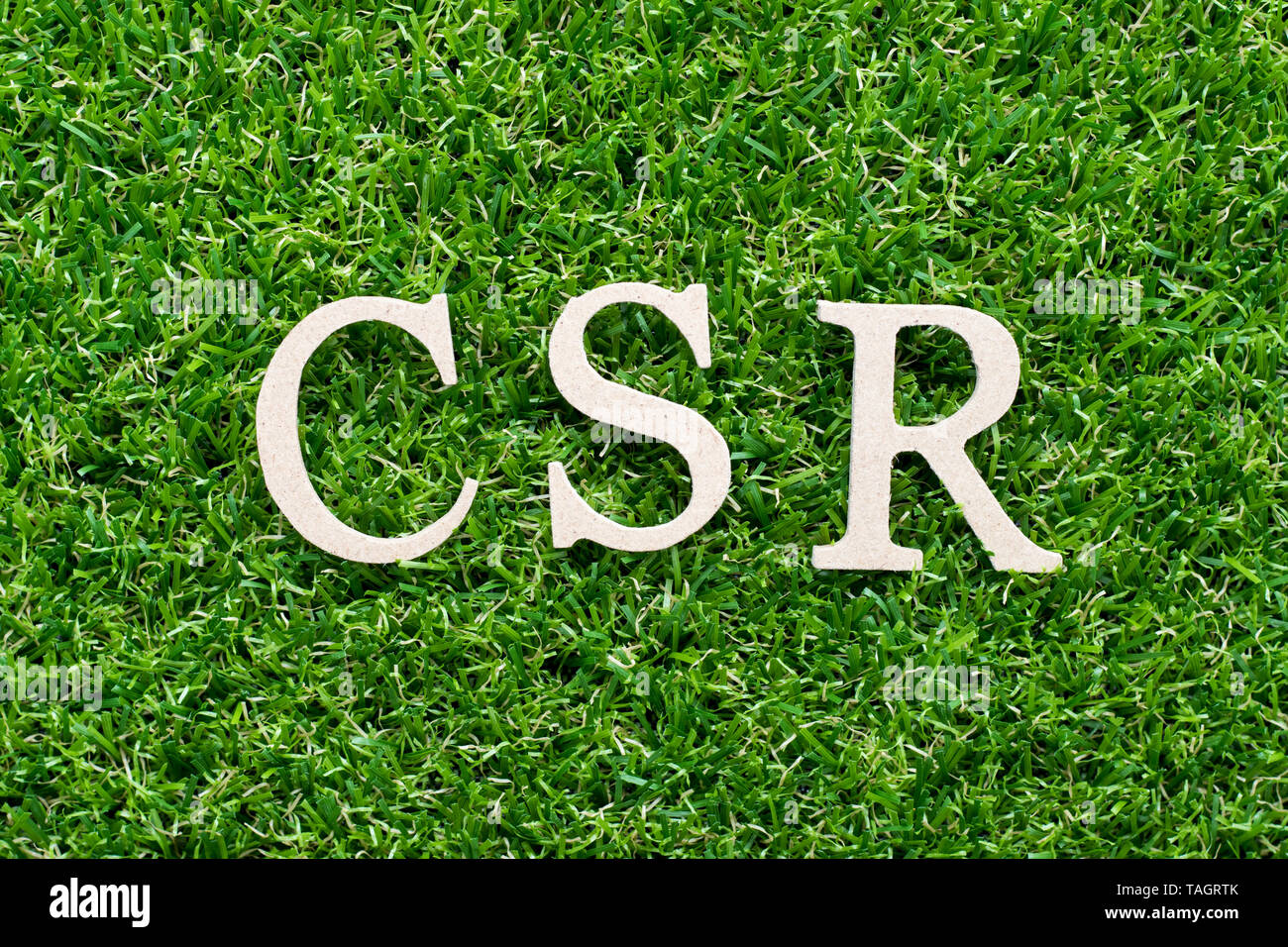 Wood alphabet in word CSR (Abbbreviation of corporate social ...