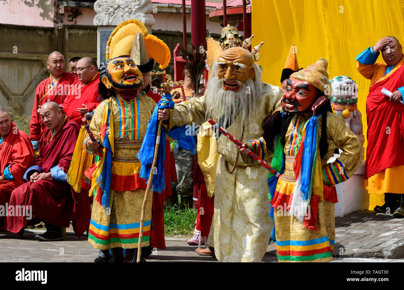 Mongolian mask dance hi-res stock photography and images - Alamy