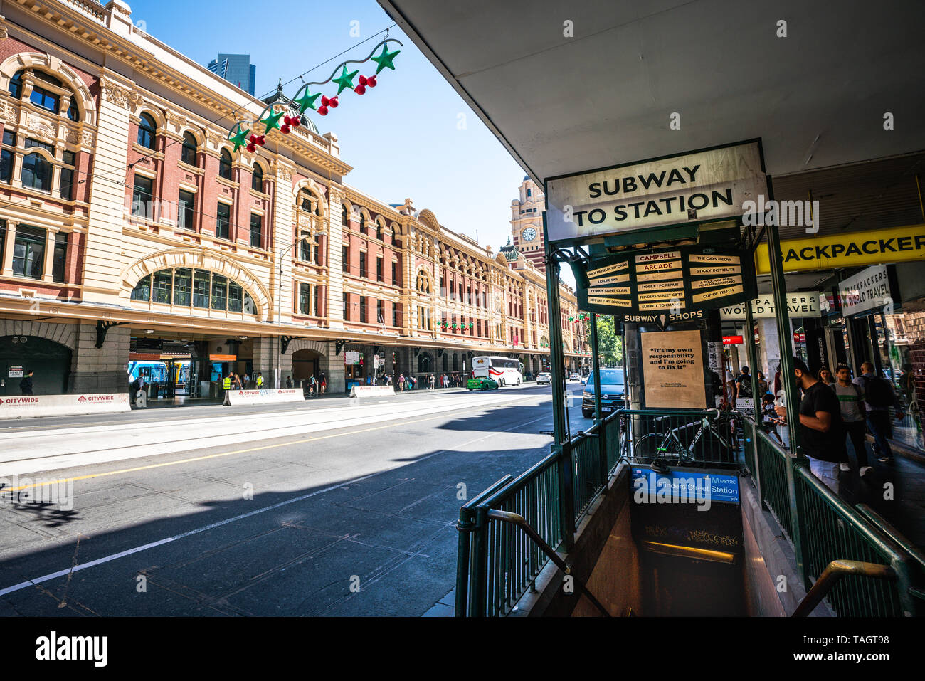 4 January 2019, Melbourne Vic Australia : Flinders street station and ...