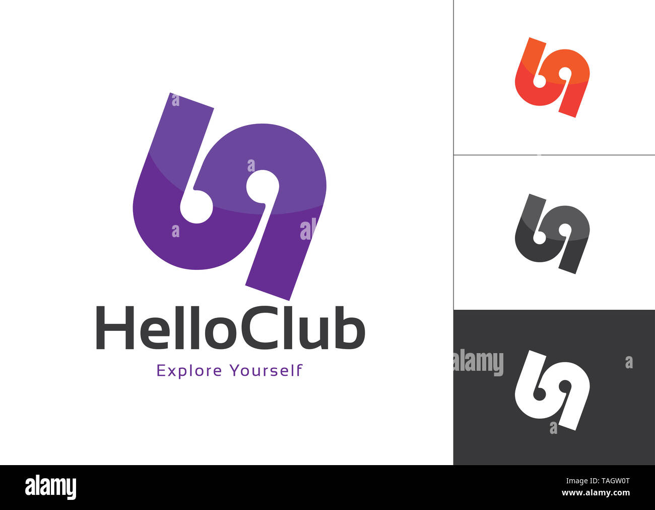 Initial Number 69 Number Linked Uppercase Logo Design Template Violet ...