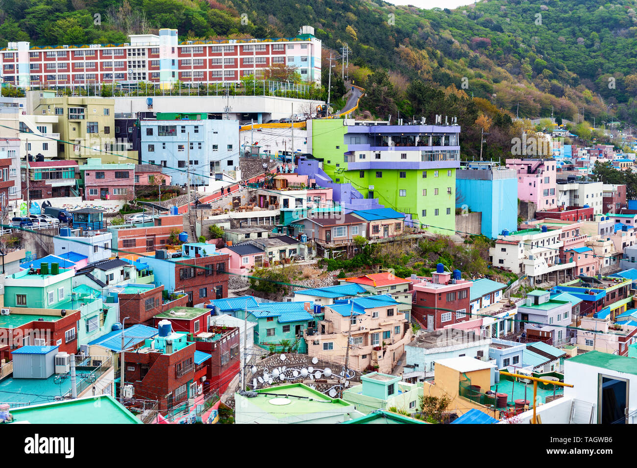 Scenic landscape of Gamcheon Culture Village, colorful and artistic ...