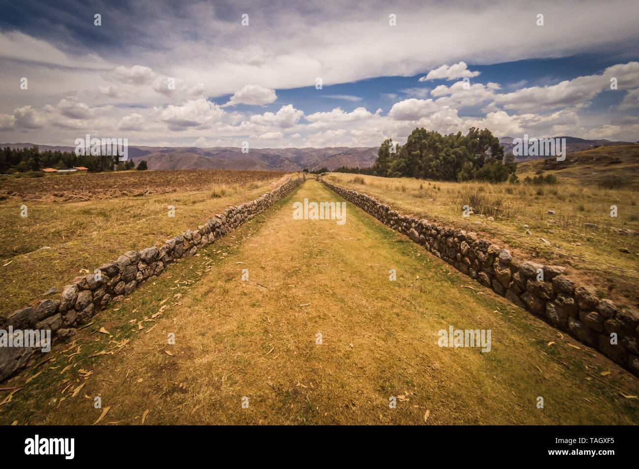 Ancient Inca Trail that left from the imperial city of Cuzco in Peru ...