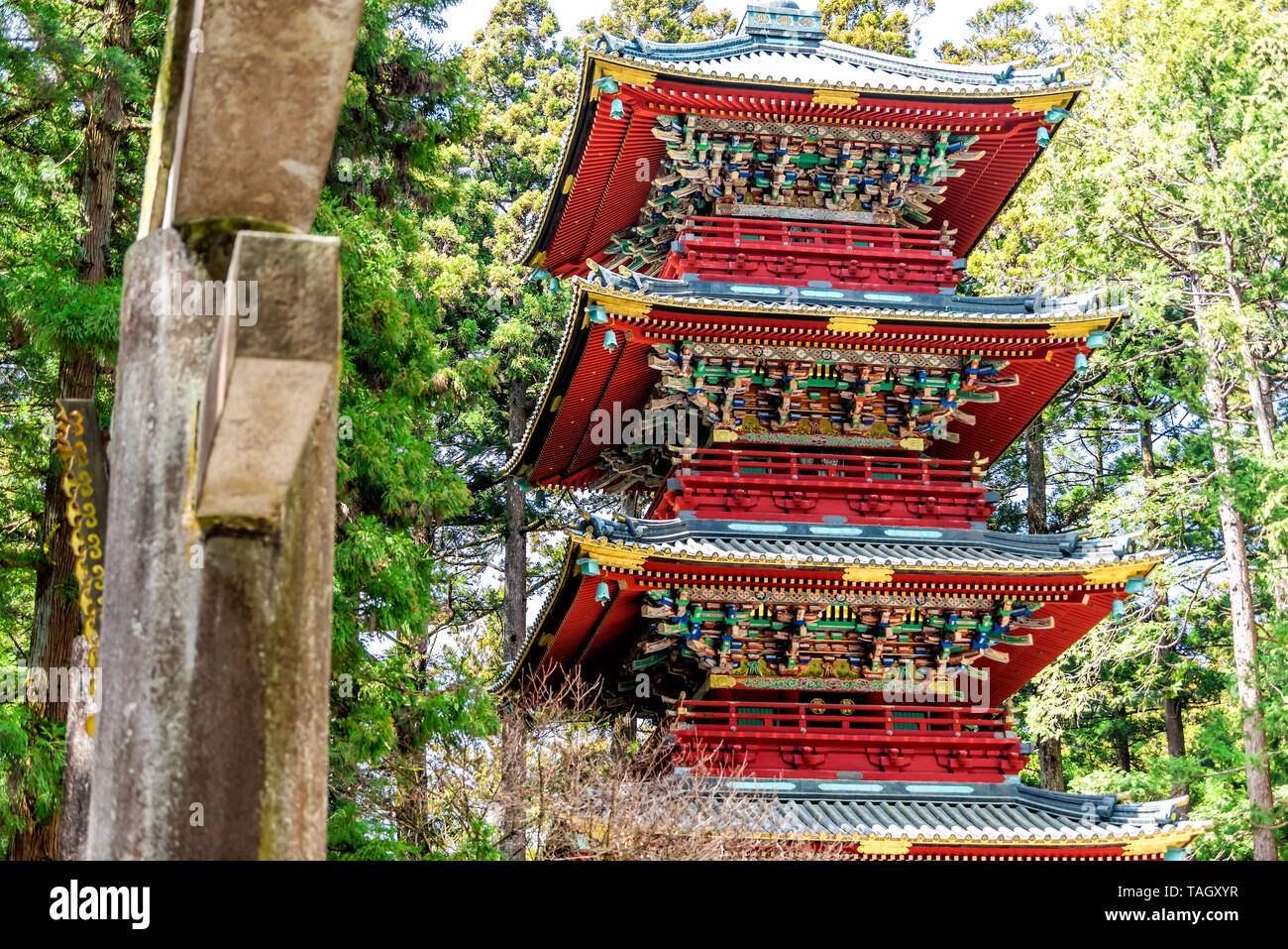 Nikko, Japan Toshogu temple shrine pagoda and gate in Tochigi ...