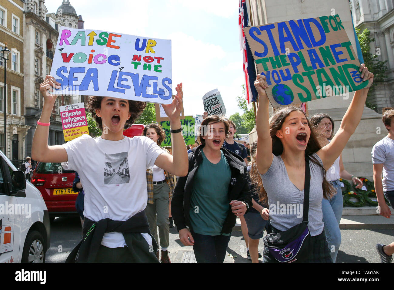 Students seen holding placards while chanting slogans during the ...