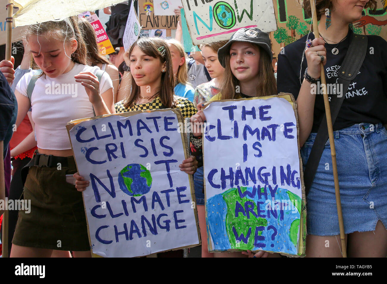 Students seen holding placards during the protest. Youth Strike for ...