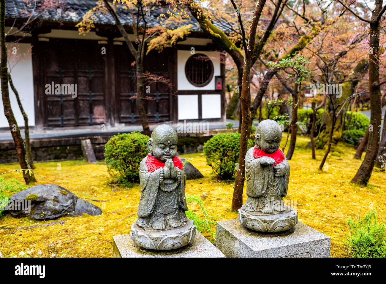 Kyoto, Japan - April 9, 2019: Eikando temple shrine and moss garden ...