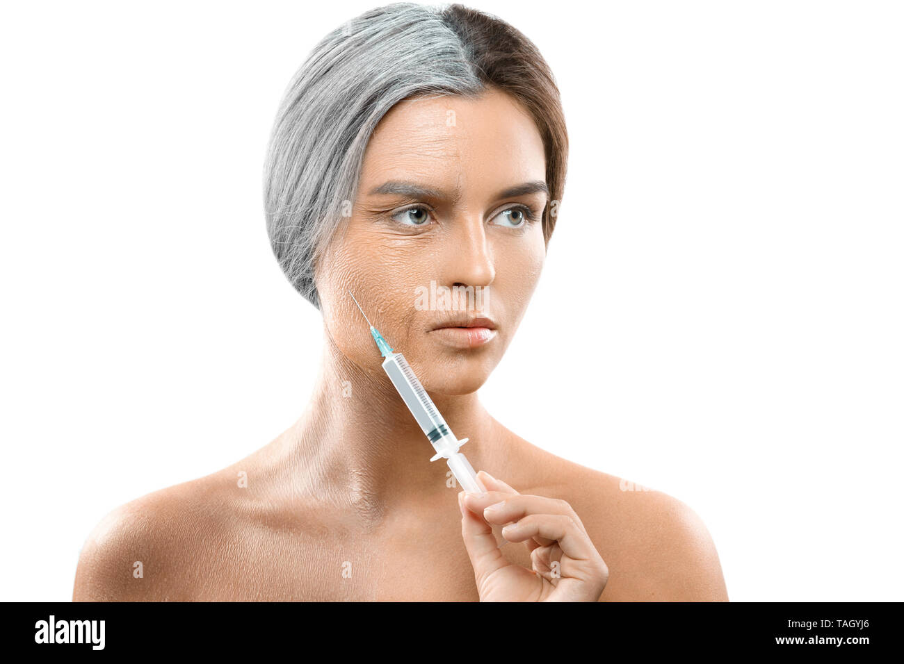 Aging face young old comparison hi-res stock photography and images - Alamy