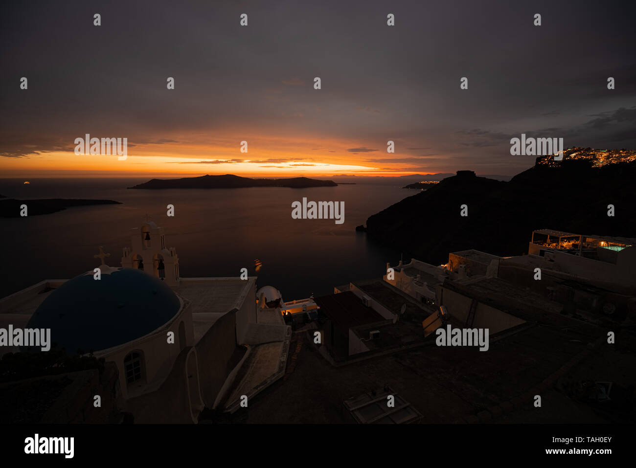 Sunset at Santorini Island in Greece, one of the most beautiful travel ...