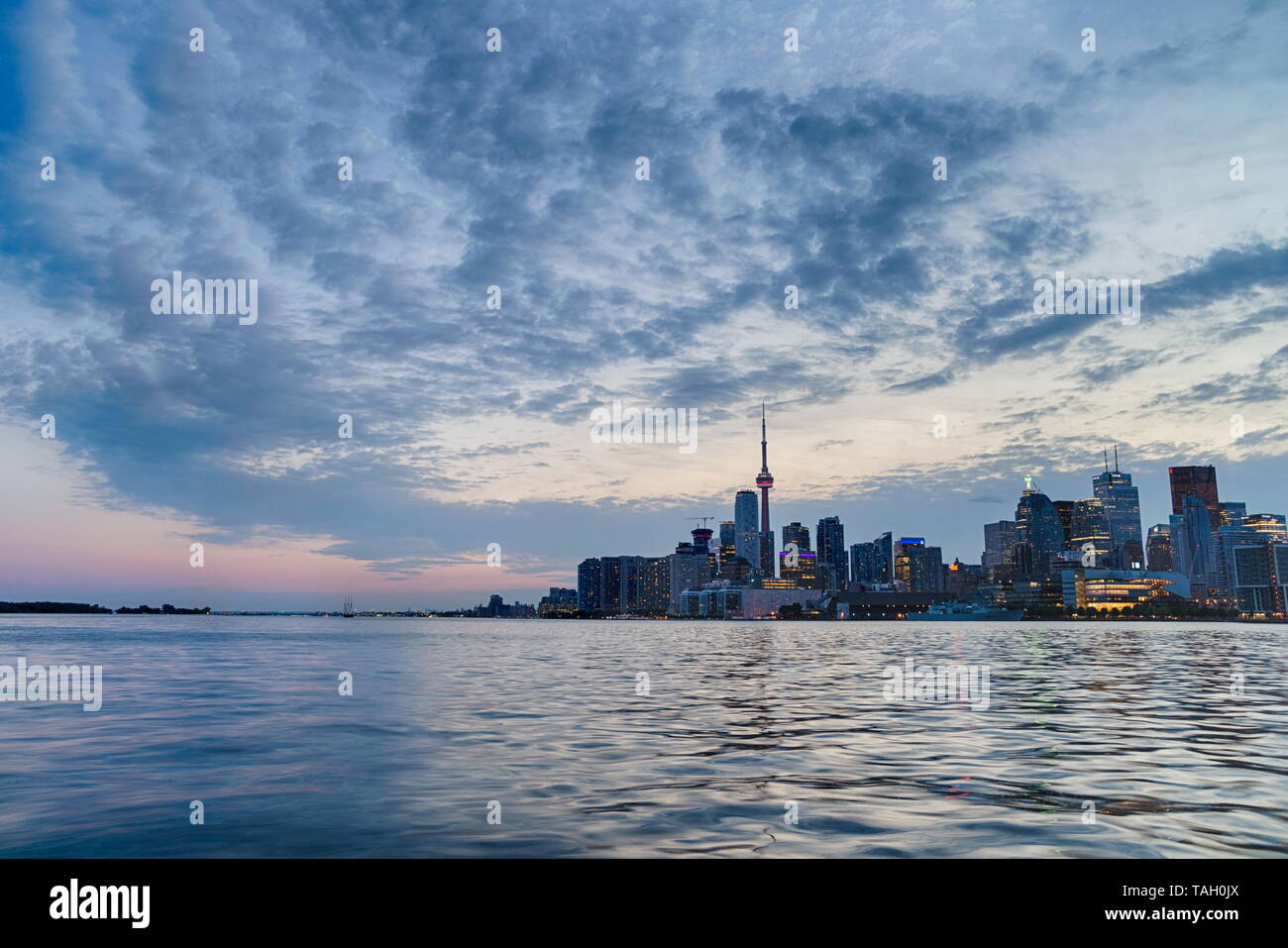 Skyline of Toronto in Canada from the lake Ontario Stock Photo - Alamy