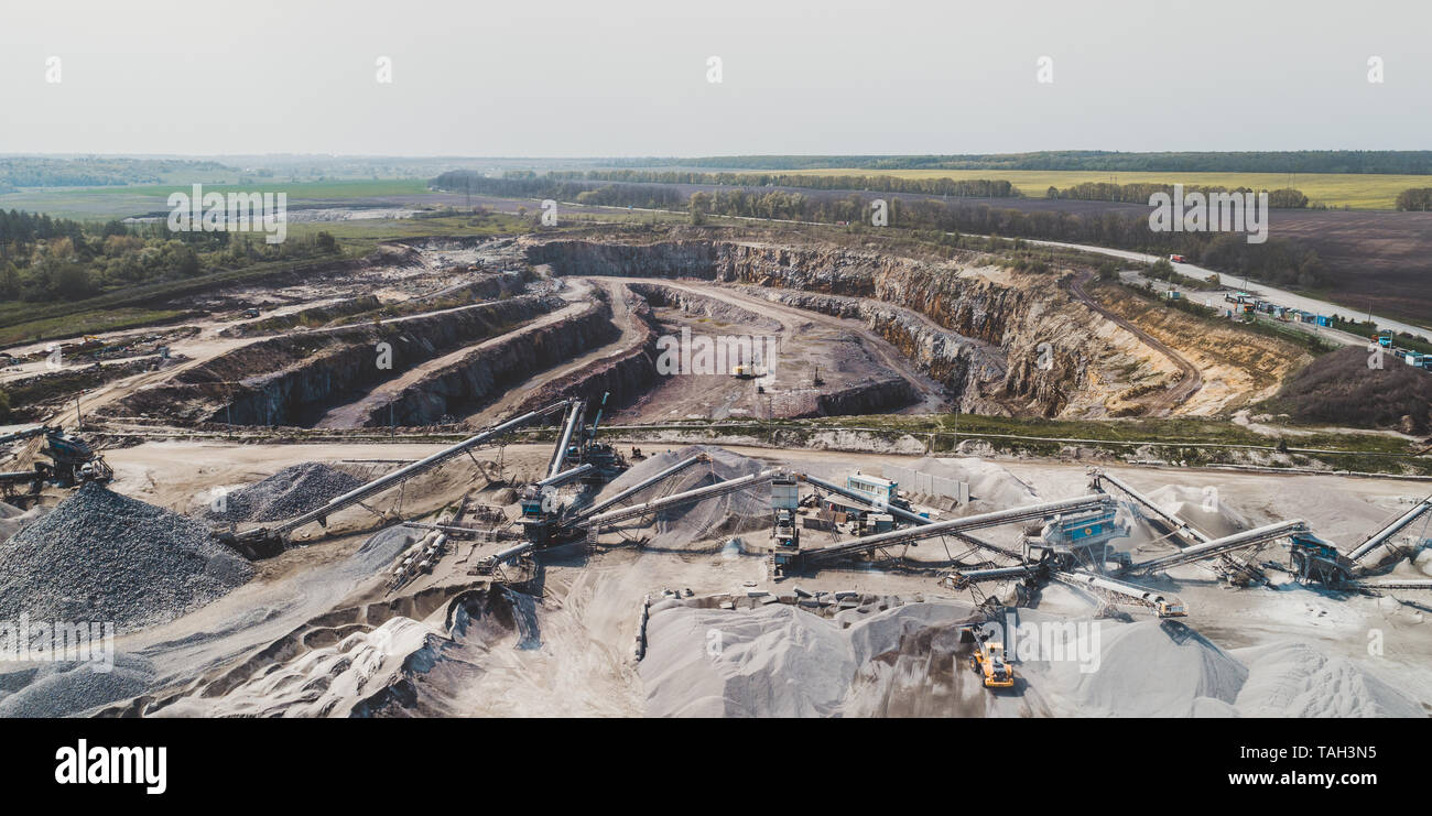 Aerial view of the granite quarry Stock Photo - Alamy