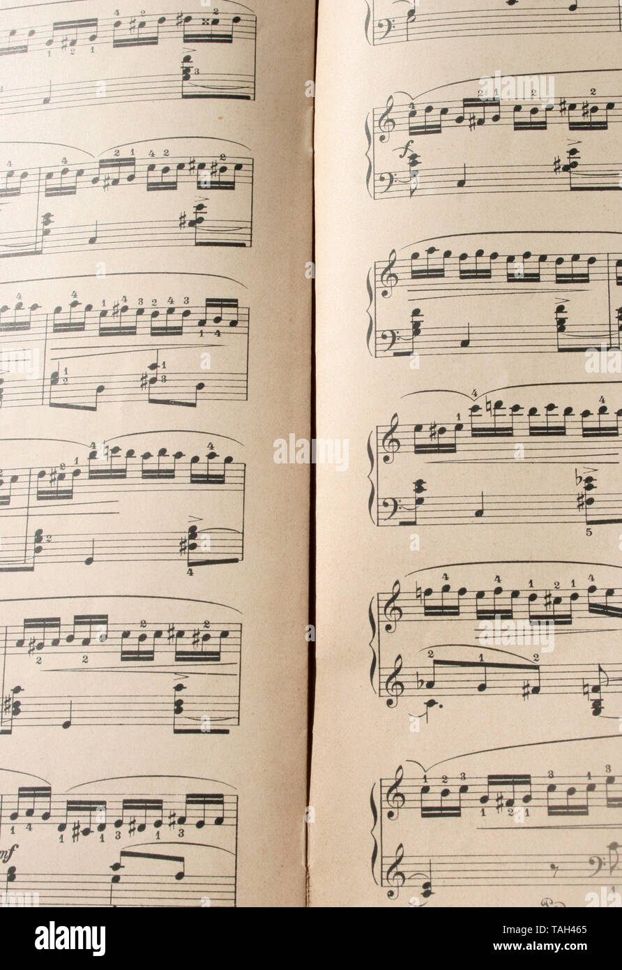 Printed music sheet, musical notes background, classic melody Stock ...