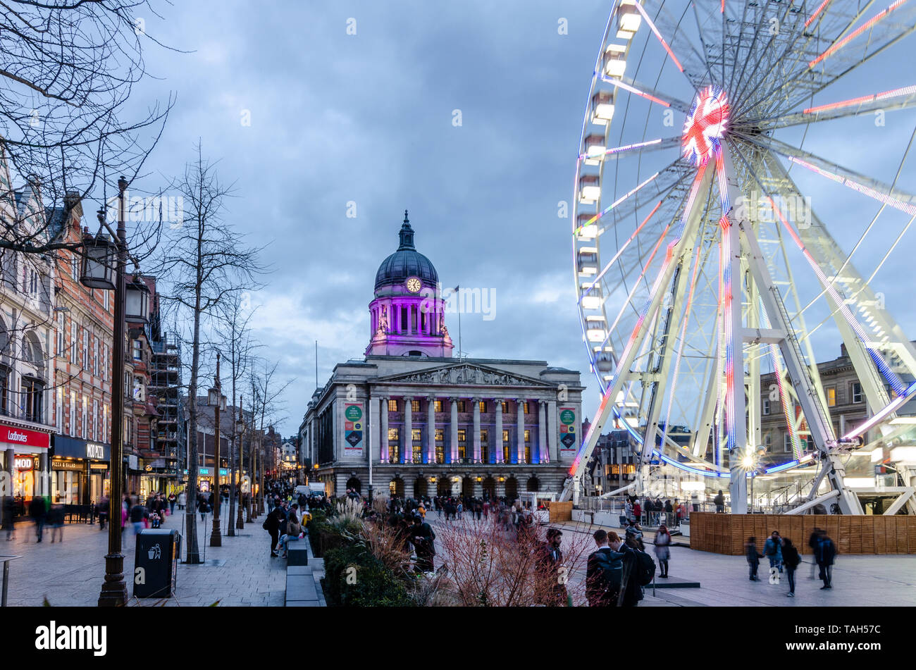 The Wheel of Nottingham in Old Market Square, Nottingham, UK Stock ...