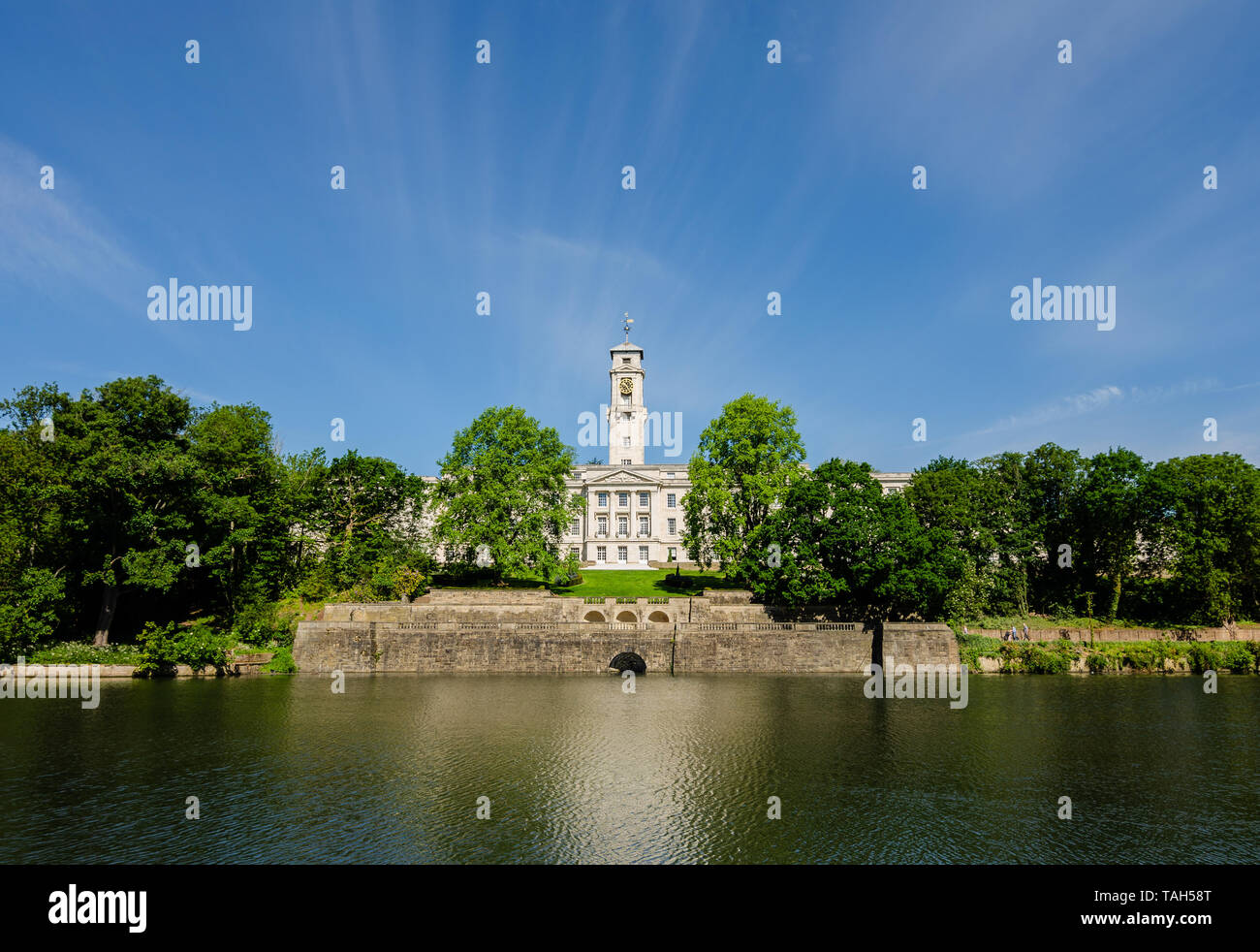 Trent Building over the Highfields Lake in Nottingham Stock Photo - Alamy