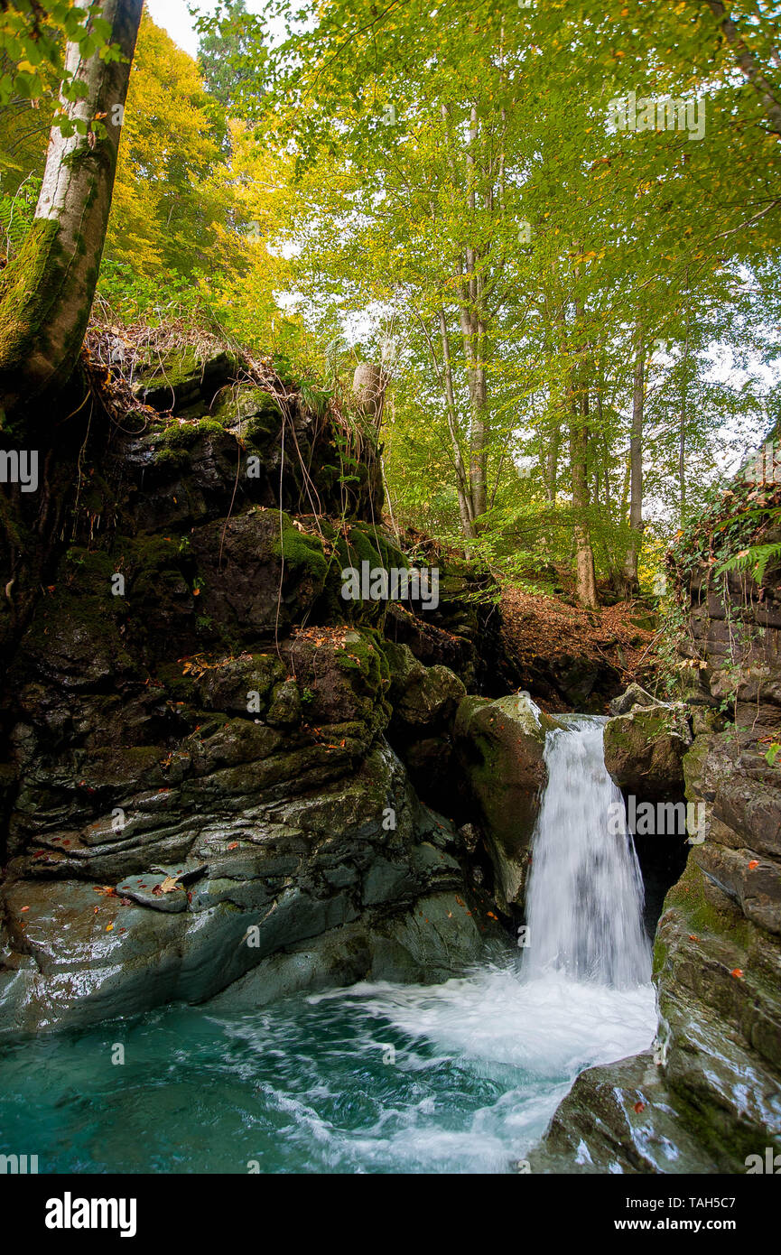 mountain river waterfall in the fall Stock Photo - Alamy