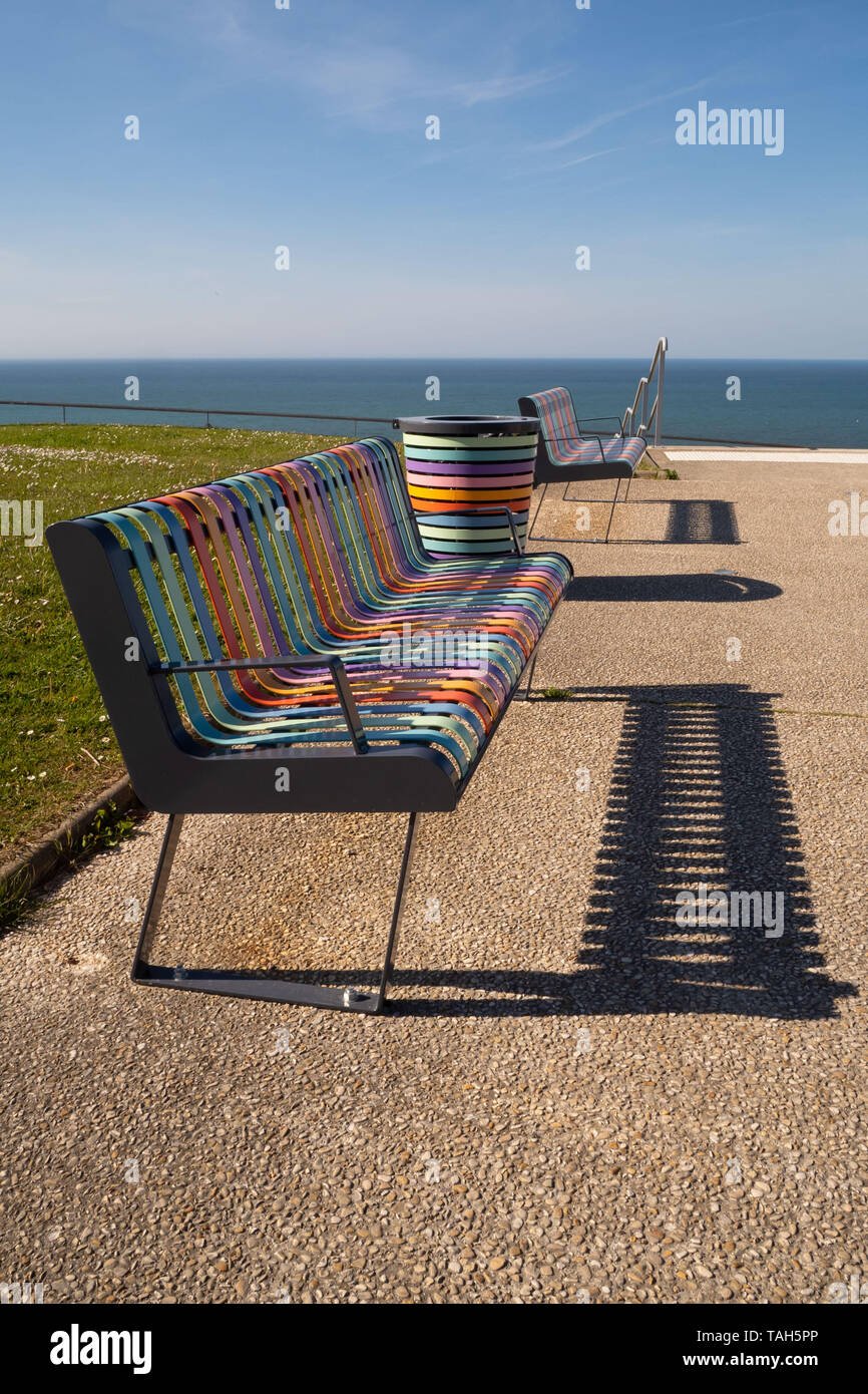 Bench by the sea Stock Photo - Alamy