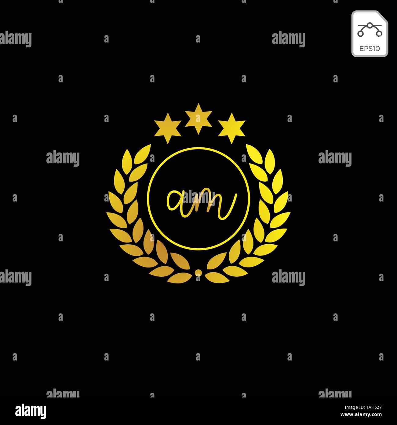 luxury AM initial logo or symbol business company vector icon isolated ...
