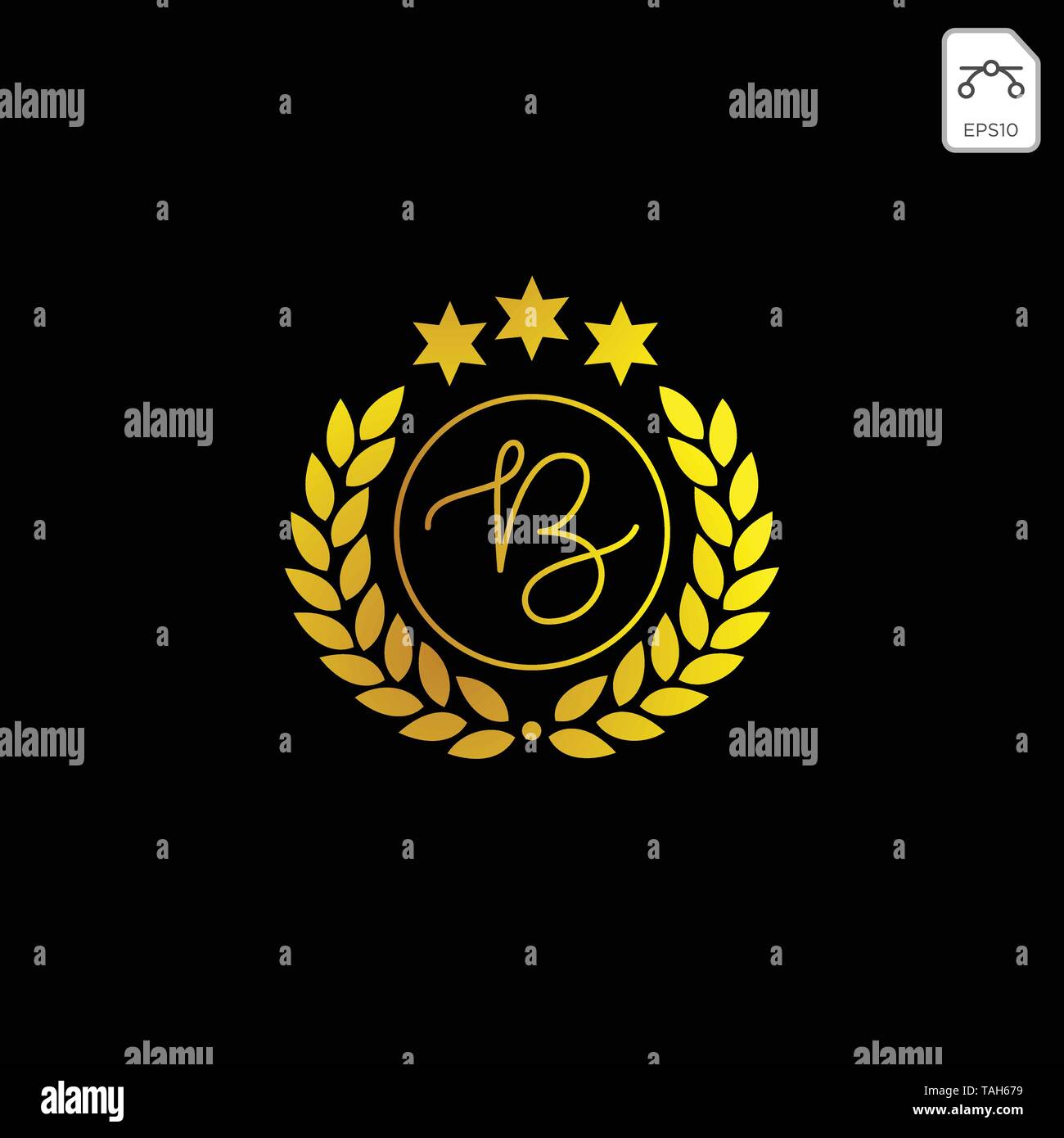 luxury b initial logo or symbol business company vector icon isolated ...