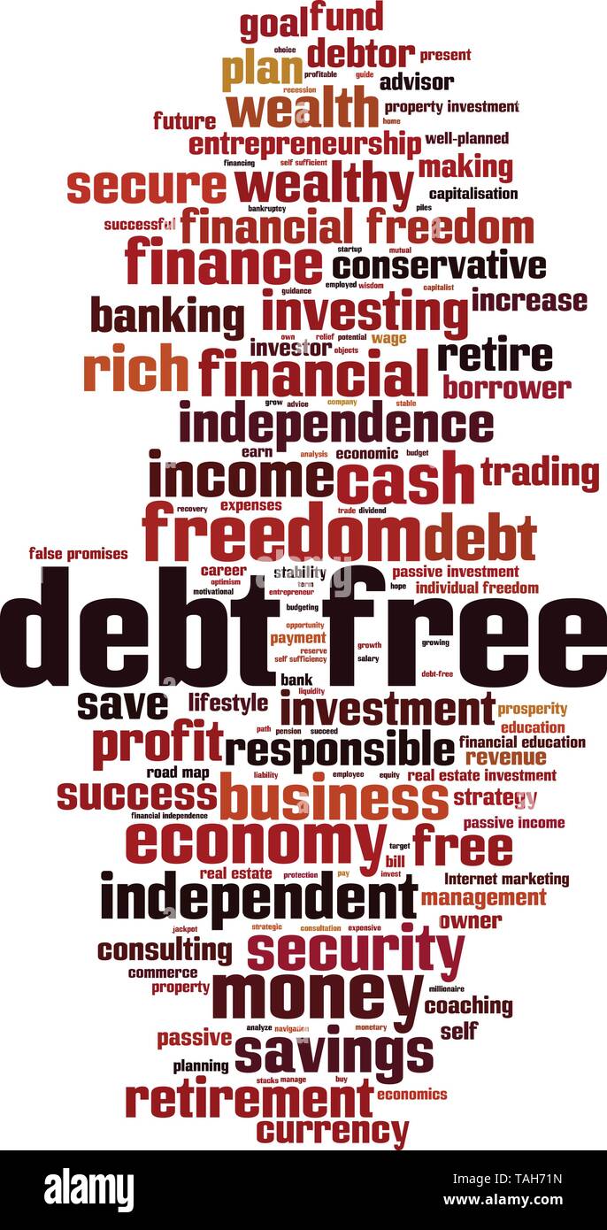 Debt free word cloud concept. Vector illustration Stock Vector Image ...
