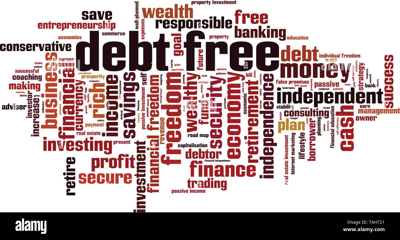 Debt free word cloud concept. Vector illustration Stock Vector Image ...