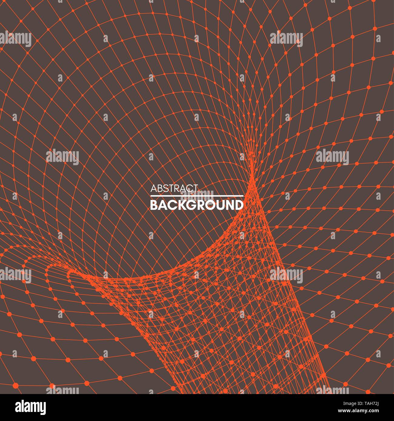 Abstract tunnel grid. 3d vector illustration. Can be used as digital ...