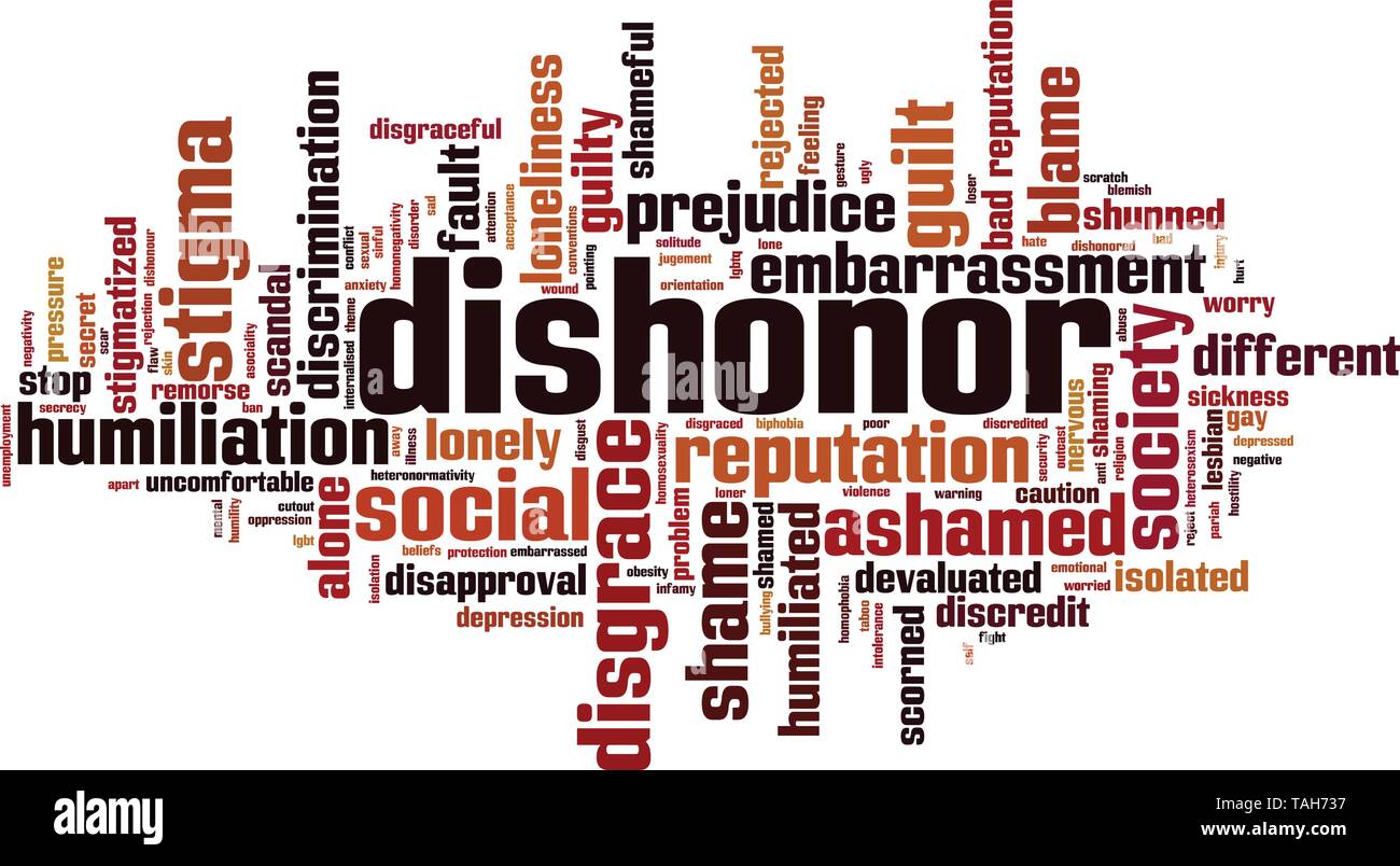 Dishonor word cloud concept. Vector illustration Stock Vector Image ...