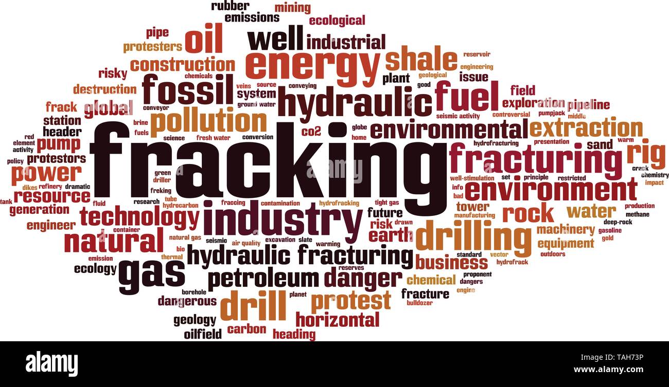 Fracking word cloud concept. Collage made of words about fracking ...
