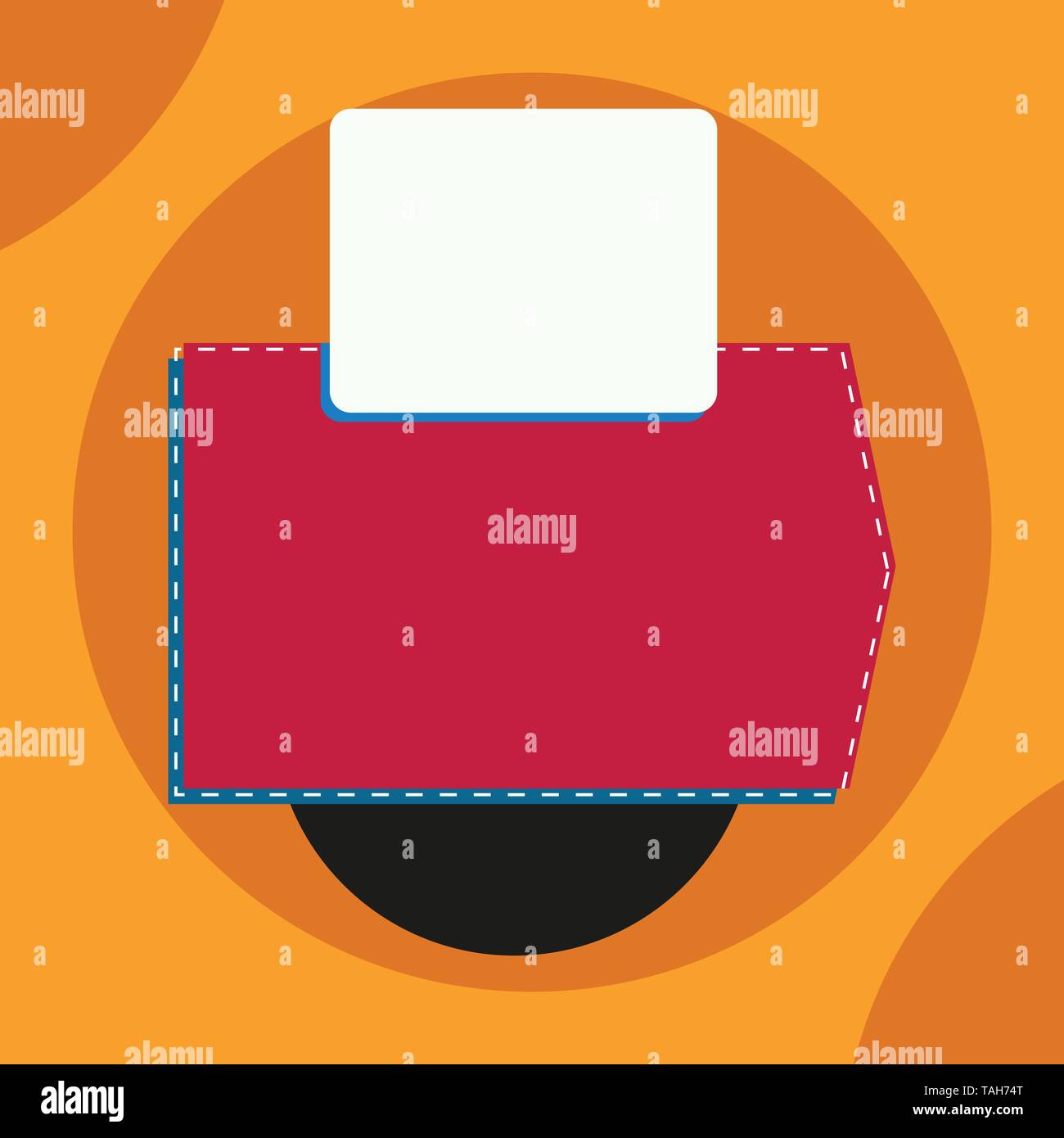 Blank banner rectangle square above semicircle down Geometrical ...