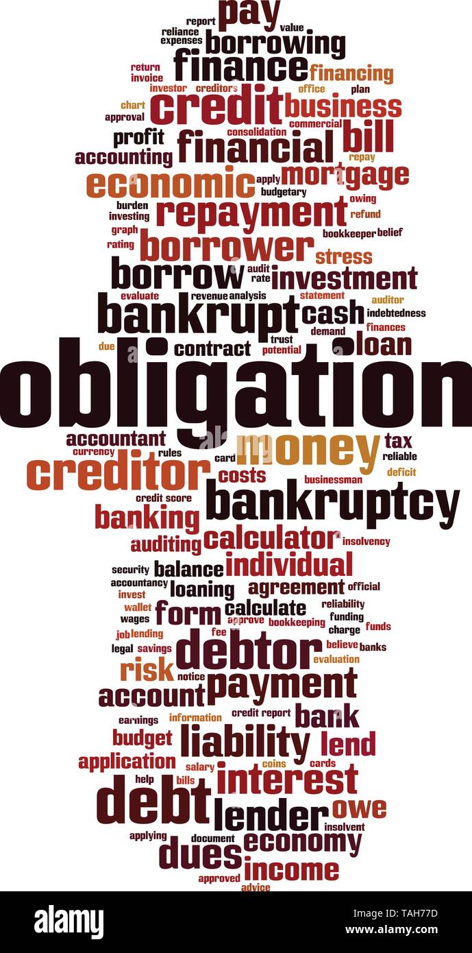 Obligation word cloud concept. Vector illustration Stock Vector Image ...