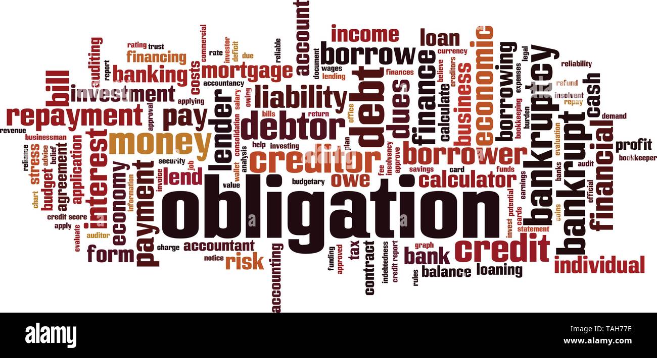 Obligation word cloud concept. Vector illustration Stock Vector Image ...