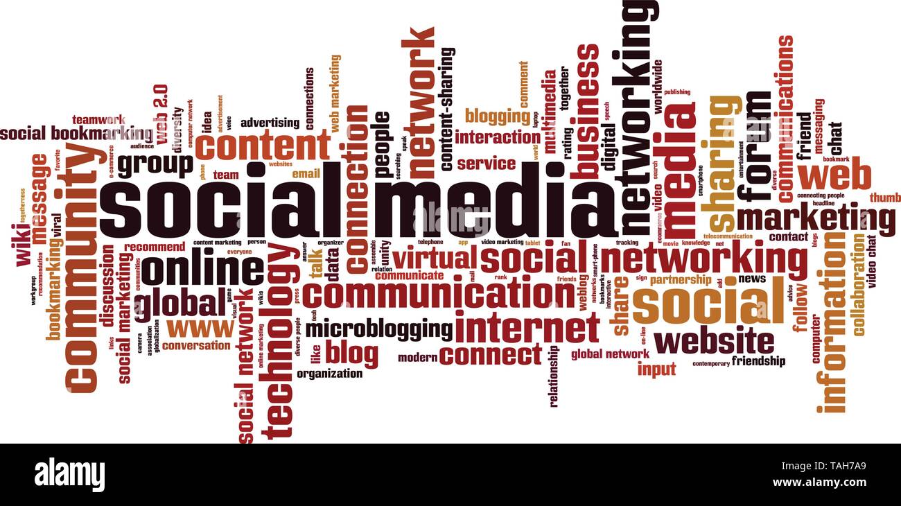 Social media word cloud concept. Vector illustration Stock Vector Image ...