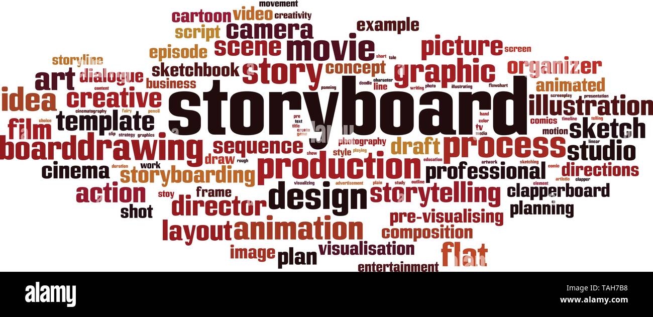 Storyboard cloud concept. Collage made of words about storyboard ...