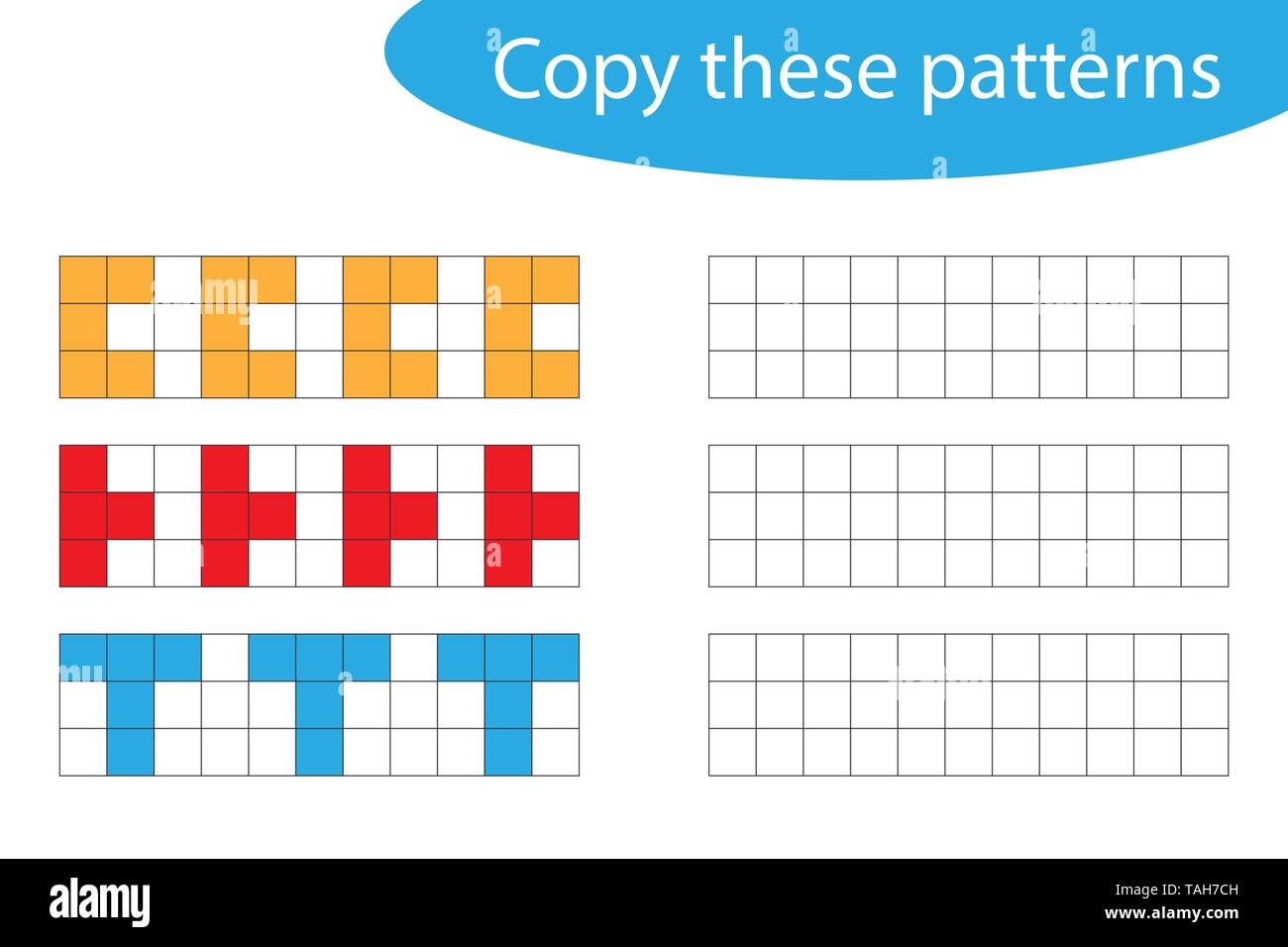 Copy these patterns, pixel art, drawing skills training, educational ...