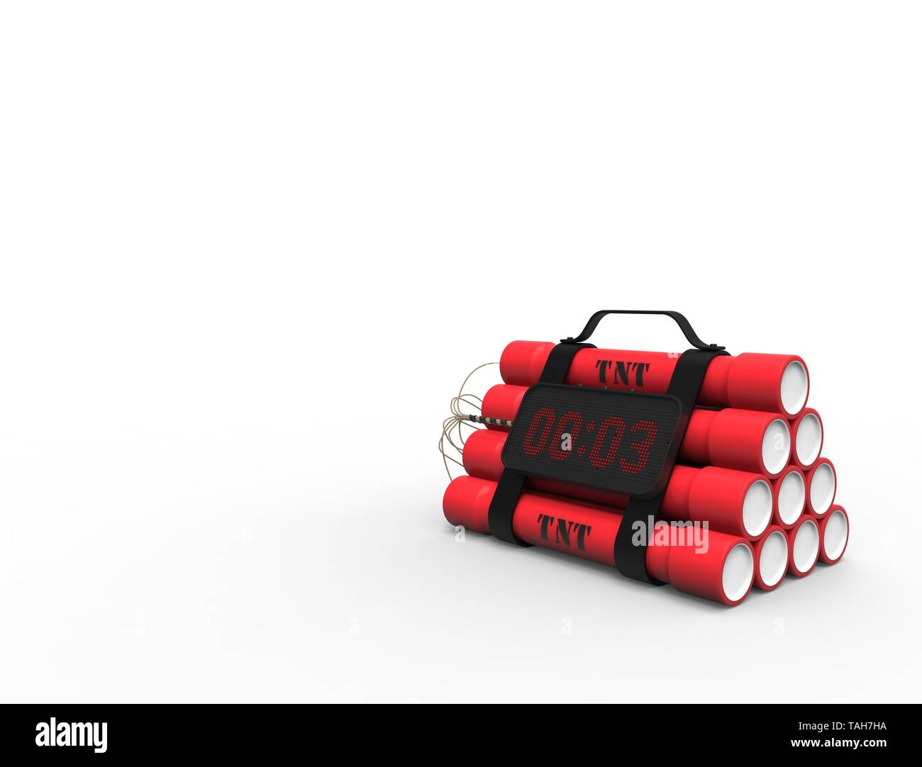 3D illustration 3D rendering of TNT dynamite bomb with a timer isolated ...