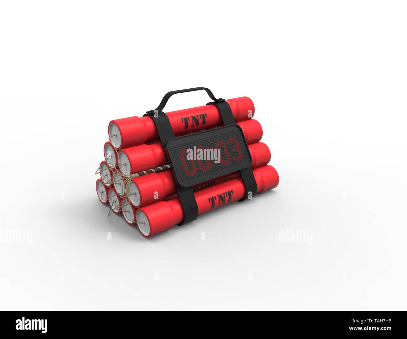3D illustration 3D rendering of TNT dynamite bomb with a timer isolated ...