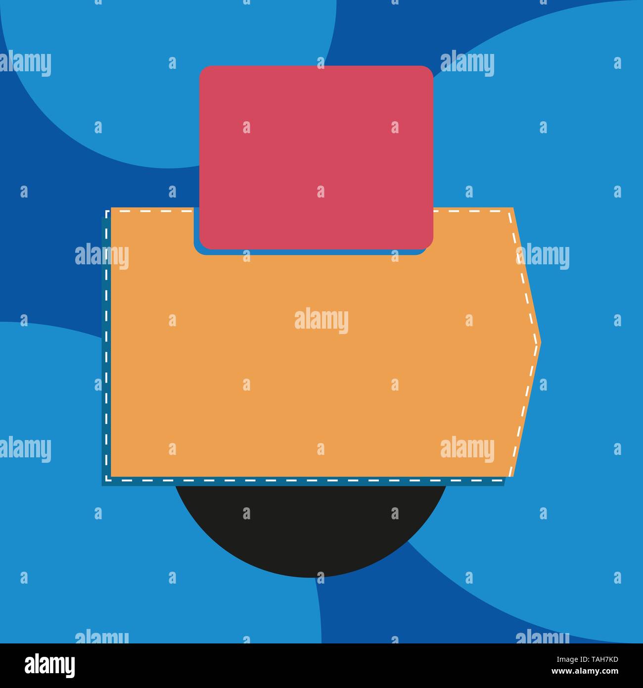 Blank banner rectangle square above semicircle down Geometrical ...