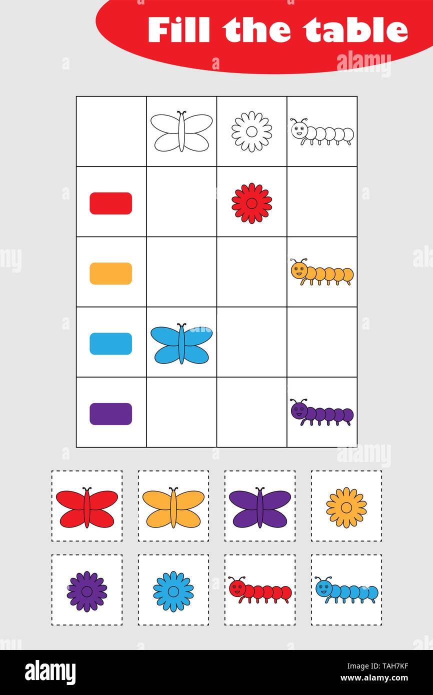 Fill the table with colorful spring pictures for children, fun ...