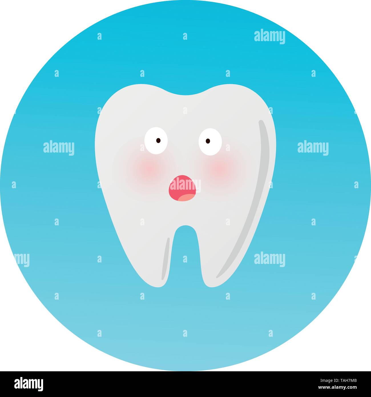 Scared Emoticon Holding Head Cute Sad Cavity Cartoon Tooth Character