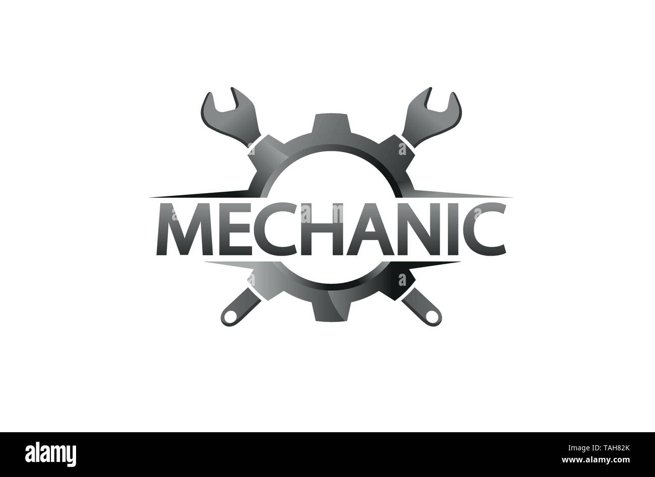 Gearwrench Logo Creative Gear Wrench Monochrome Label Logo Design