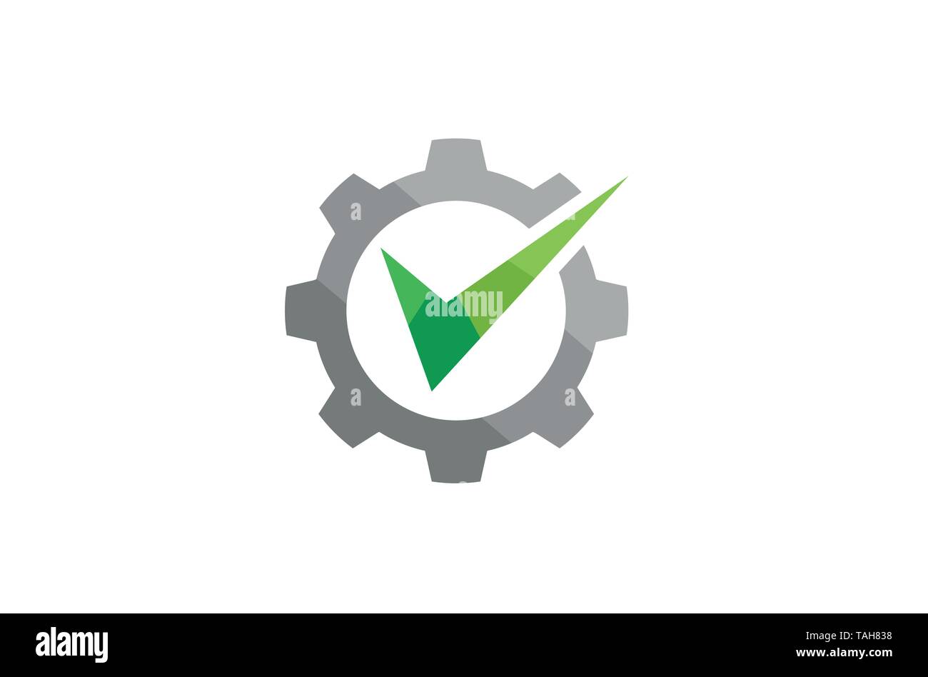 Gear check mark Stock Vector Images - Alamy