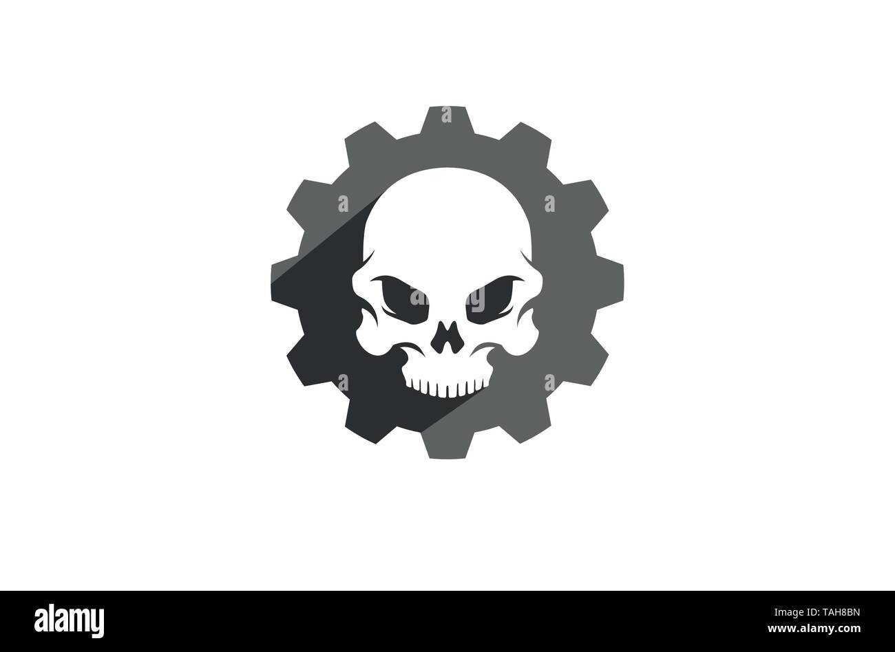 Creative Skull Gear Icon Logo Design Illustration Stock Vector Image ...