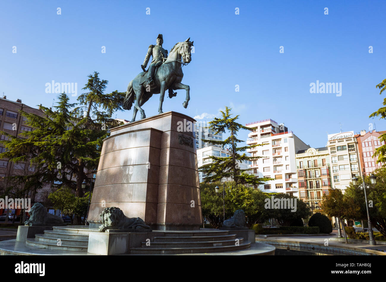 Logroño, La Rioja, Spain - February, 15th, 2019 : Equestrian statue of ...